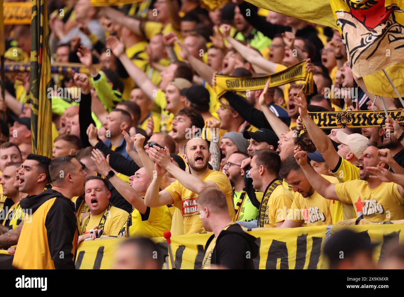 Wembley Stadium, London on Saturday 1st June 2024. Dortmund ultras ...