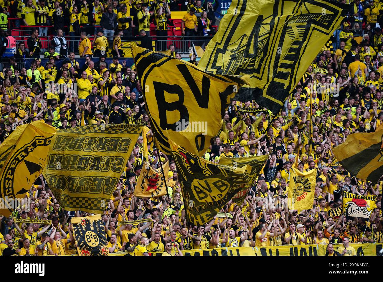 Borussia Dortmund supporters before the UEFA Champions League final at ...