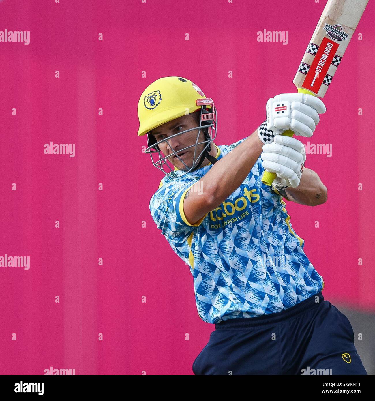Birmingham, UK. 01st June, 2024. Sam Hain in action with the bat during ...