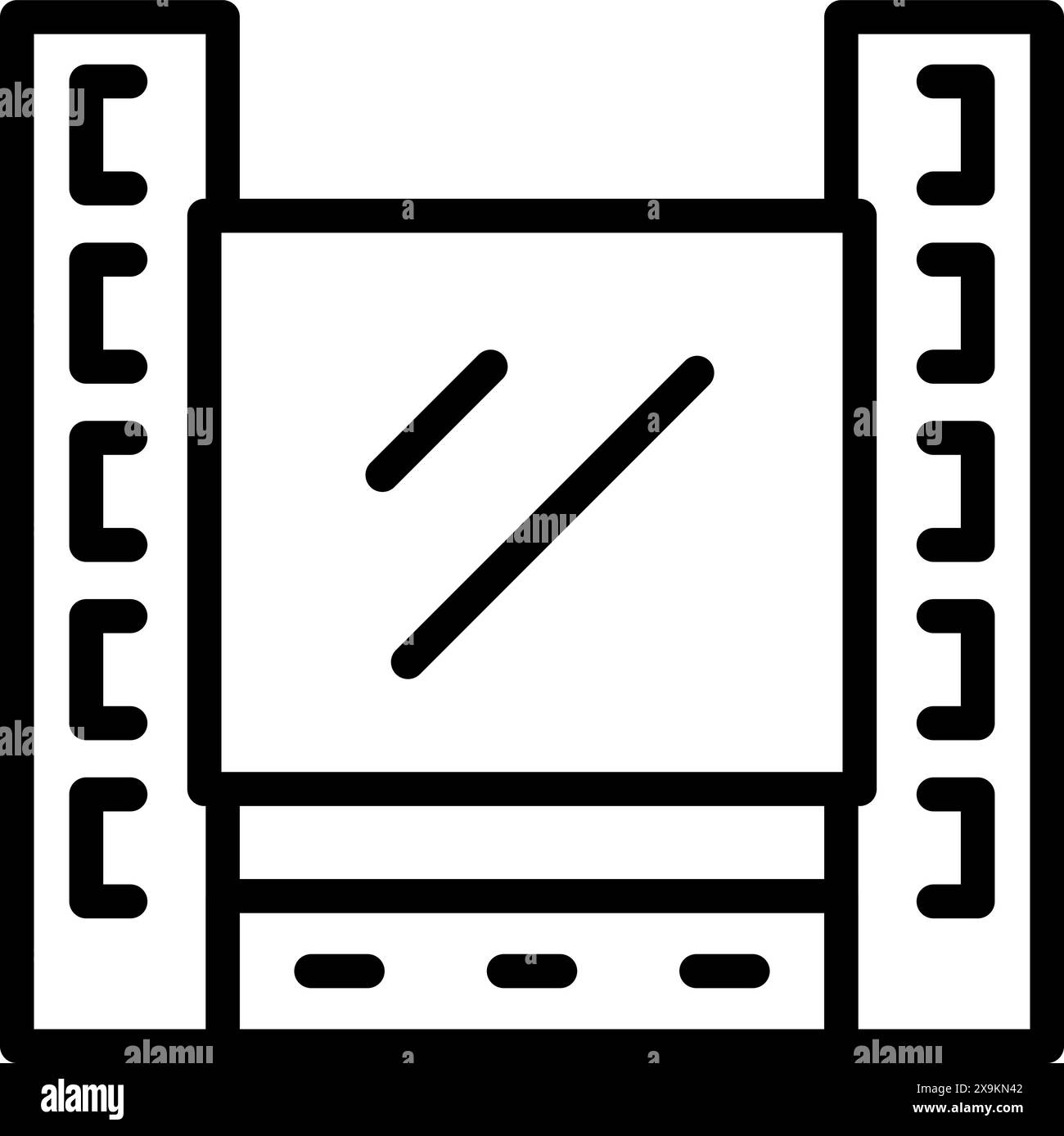 Simple line drawing icon of a classic movie film reel Stock Vector ...
