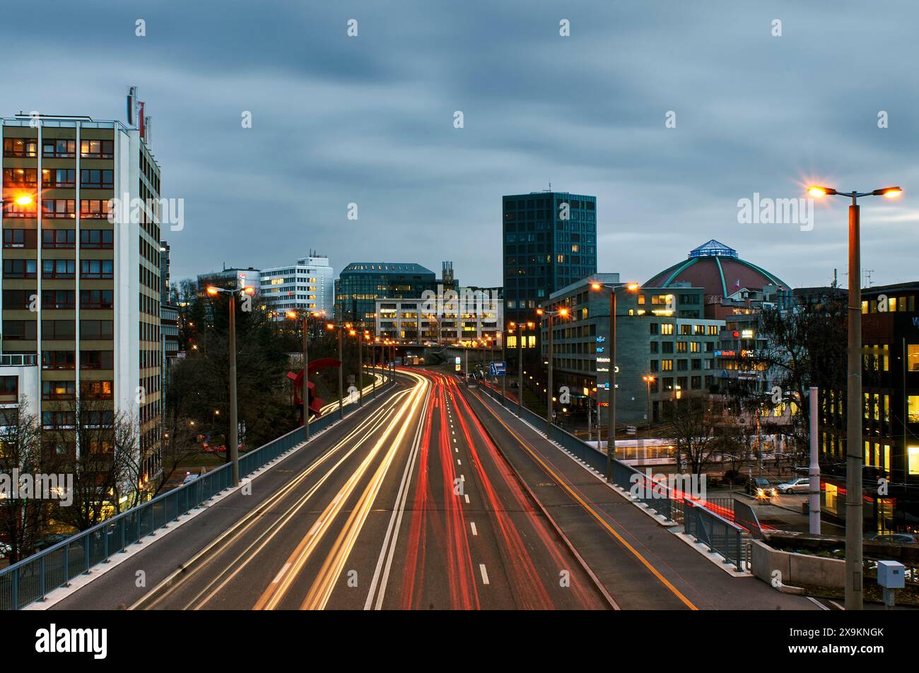 The feeder road called the Heuwaage viaduct in Basel. Switzerland Stock ...