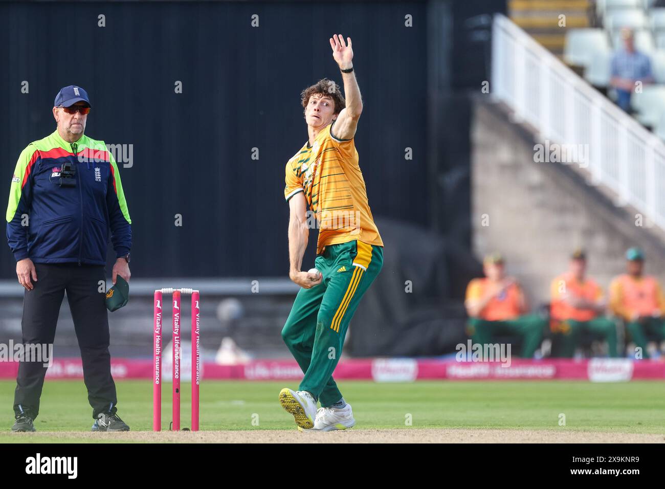 Birmingham, UK. 01st June, 2024. Calvin Harrison in action bowling ...