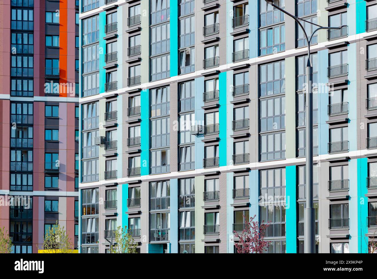 Modern apartment building. Residential condo, luxury exterior house ...