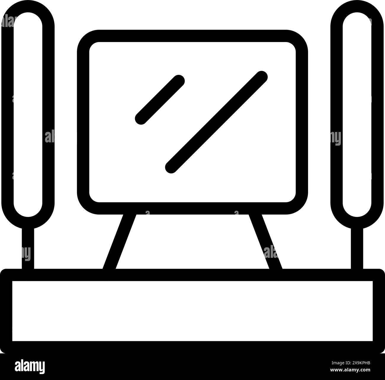 Sleek and contemporary minimalist desktop computer icon in black and ...