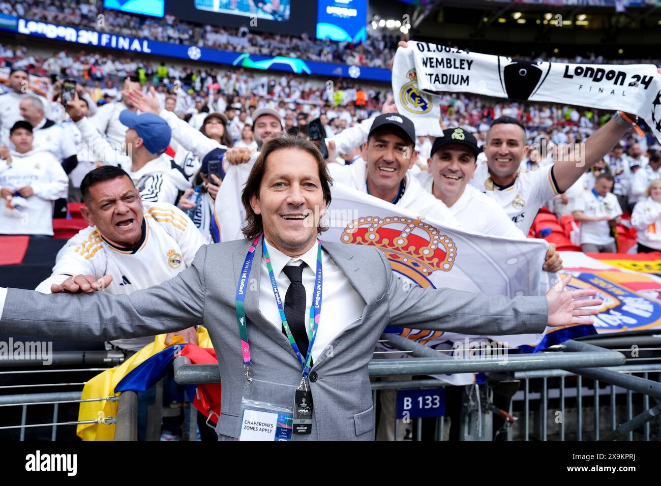 Former Real Madrid player Michel Salgado ahead of the UEFA Champions ...