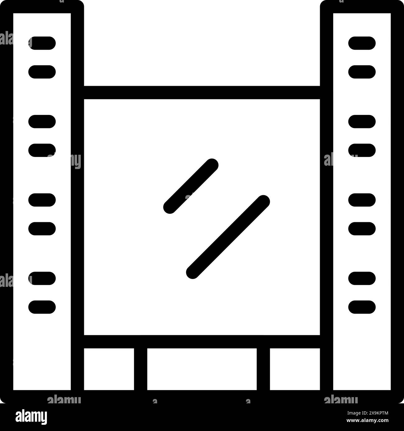 Minimalistic vector illustration of a filmstrip icon, isolated on white background Stock Vector ...