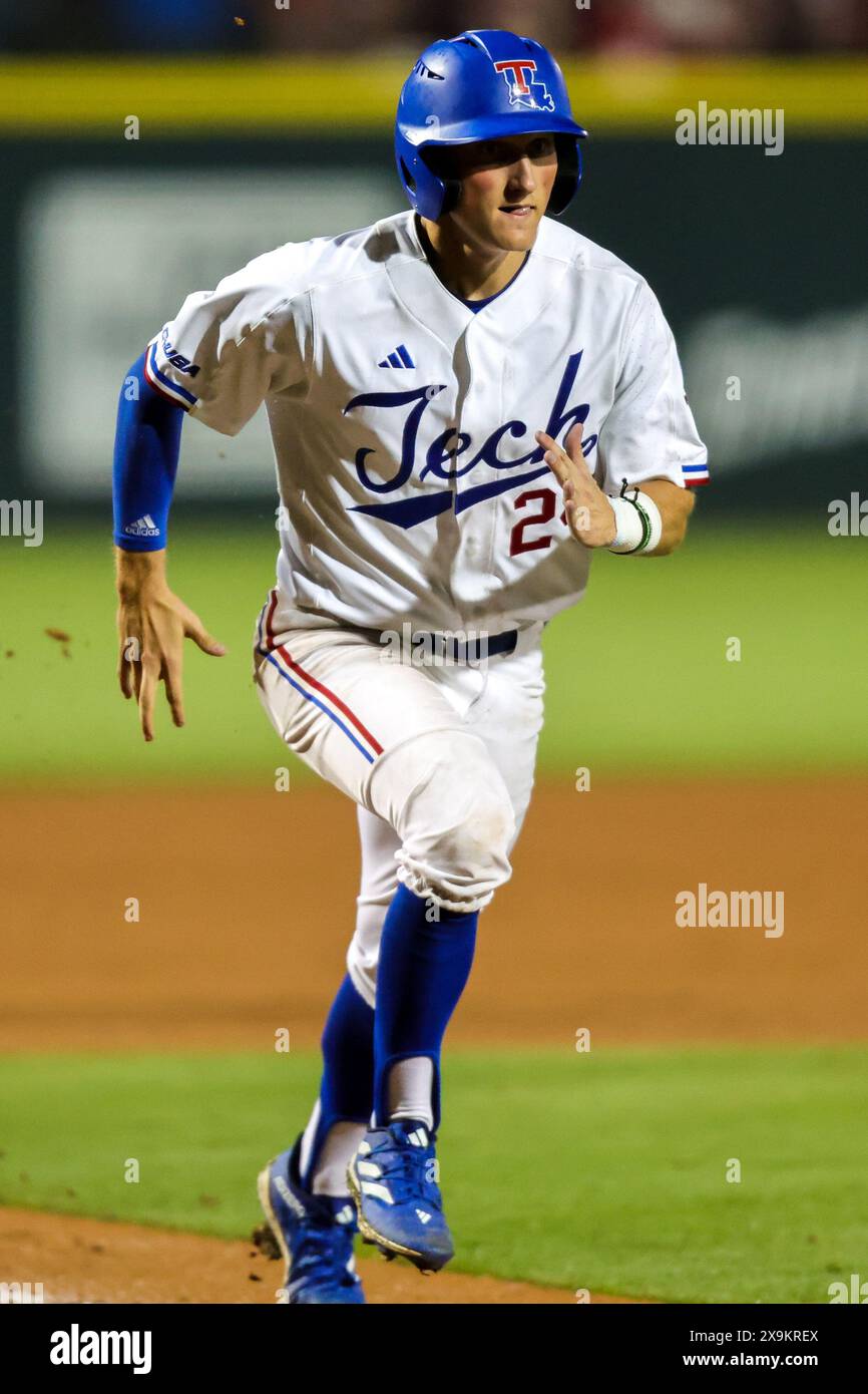 May 31, 2024: Dalton Davis #24 of Louisiana Tech makes his way down the ...