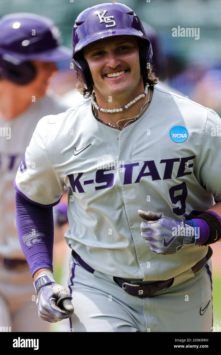 June 1, 2024: Chuck Ingram #9 of Kansas State flashes a smile as he ...