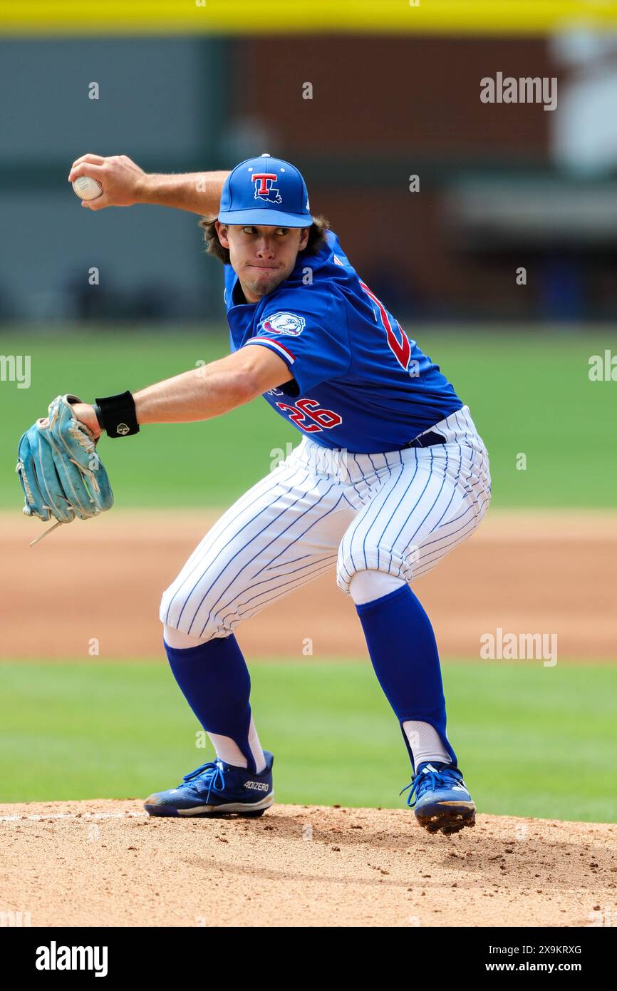June 1, 2024: Bulldogs pitcher Blake Hooks #26 in action on the mound ...