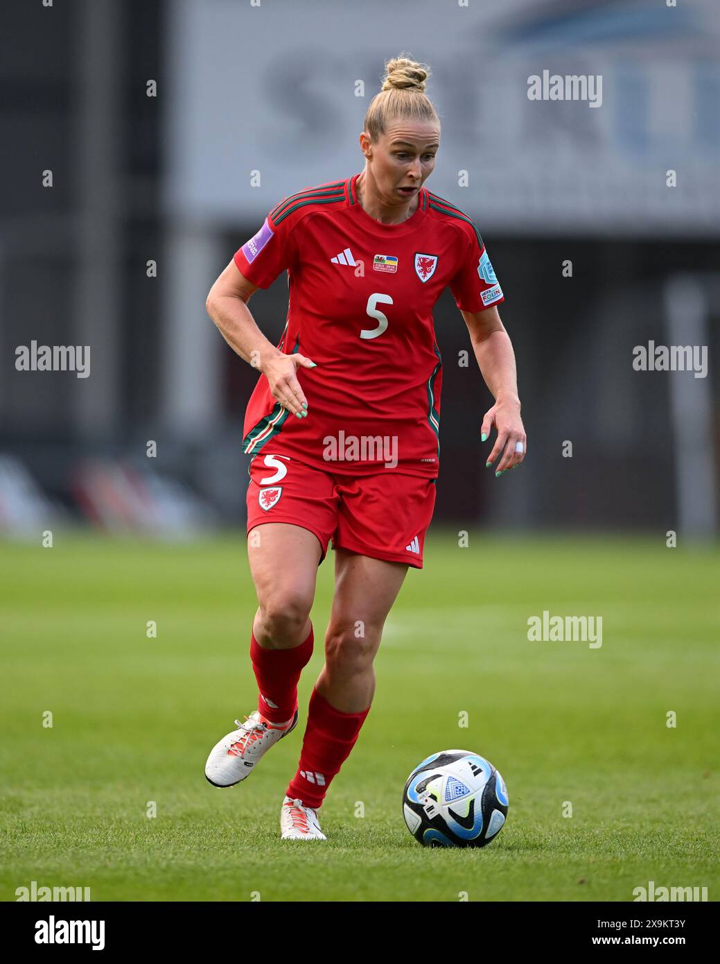 LLANELLI, WALES - 31 MAY 2024: Wales' Rhiannon Roberts during the UEFA ...
