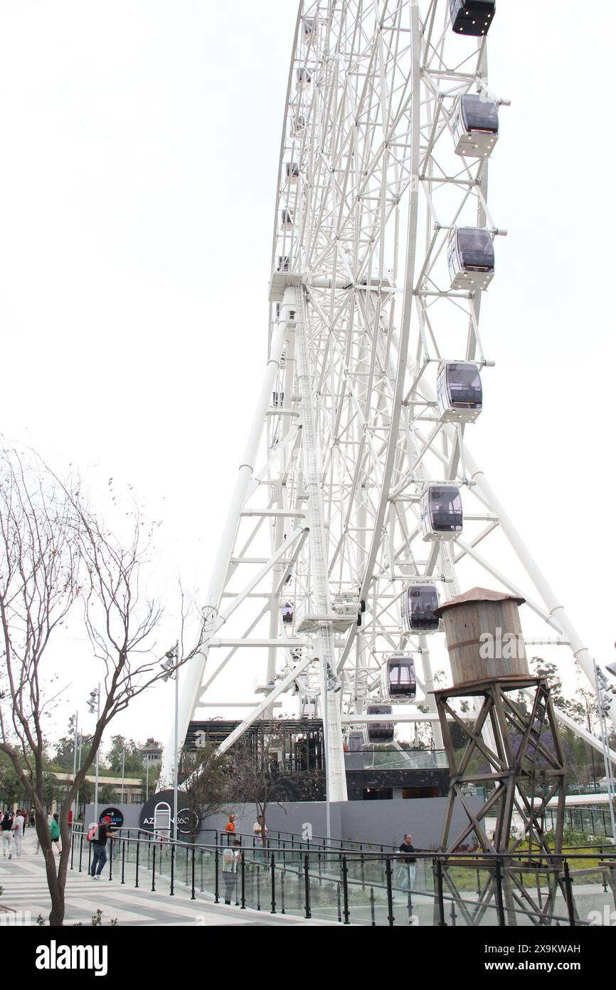 Mexico City, Mexico - Mar 20 2024: The Aztlan 360 Wheel of Fortune, an ...