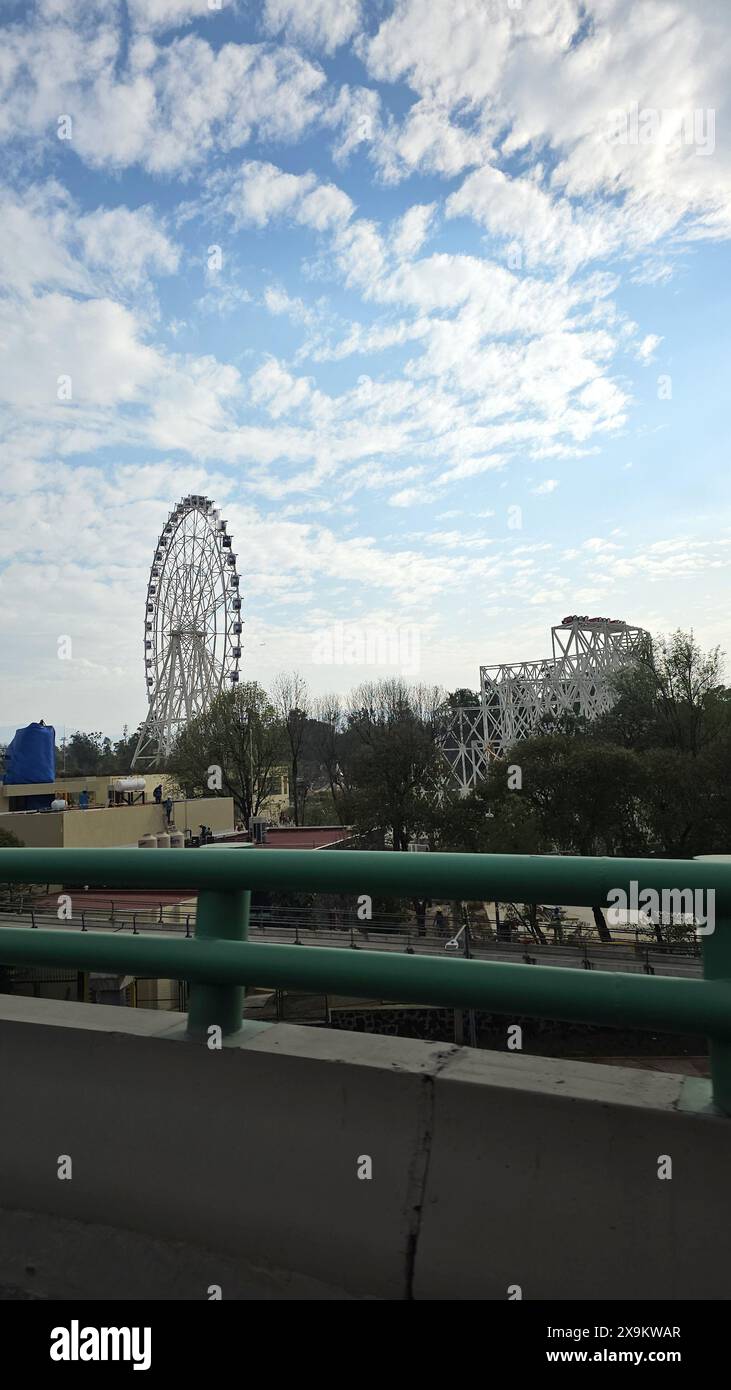 Mexico City, Mexico - Mar 20 2024: The Aztlan 360 Wheel of Fortune, an ...