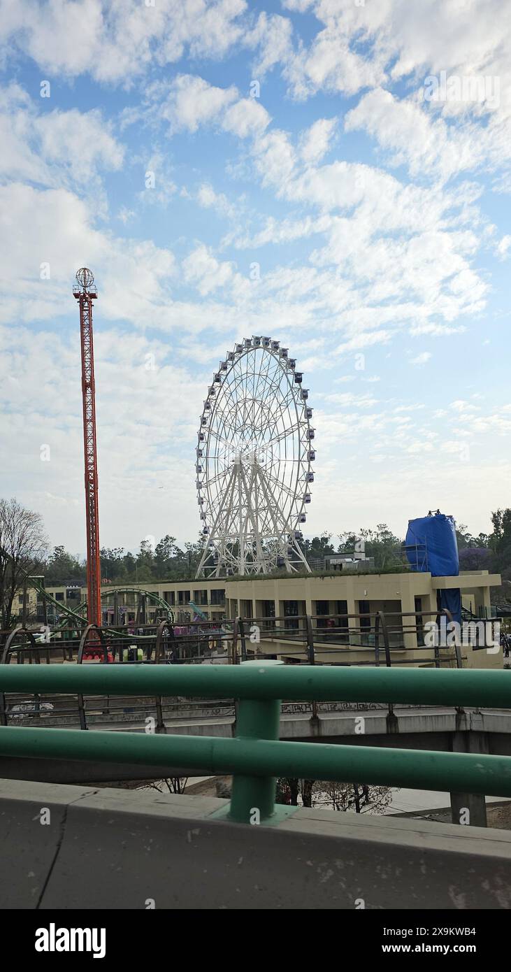 Mexico City, Mexico - Mar 20 2024: The Aztlan 360 Wheel of Fortune, an ...