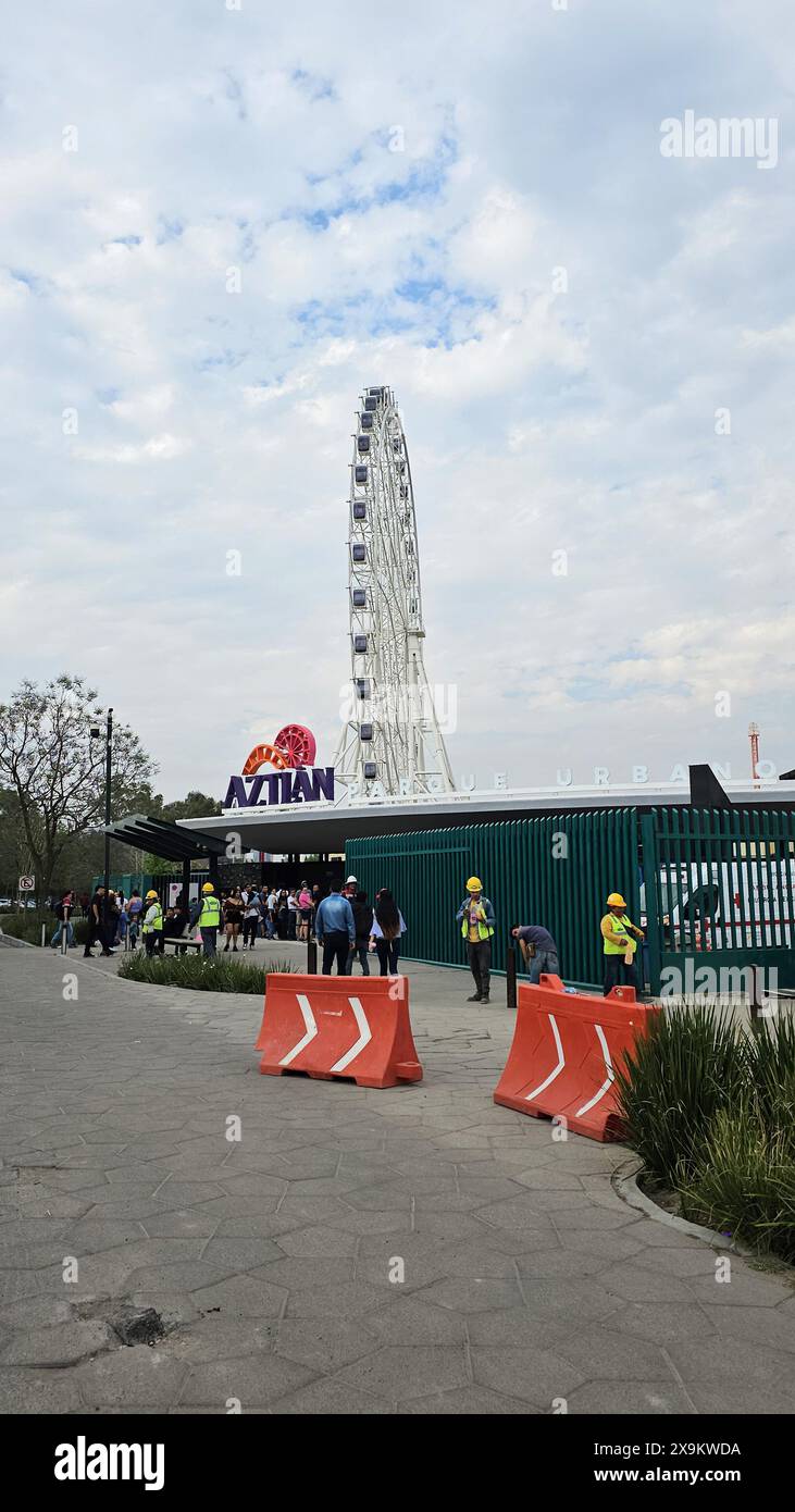 Mexico City, Mexico - Mar 20 2024: The Aztlan 360 Wheel of Fortune, an ...
