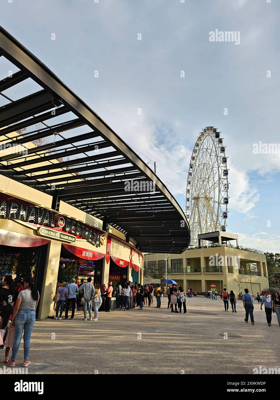 Mexico City, Mexico - Mar 20 2024: The Aztlan 360 Wheel of Fortune, an ...