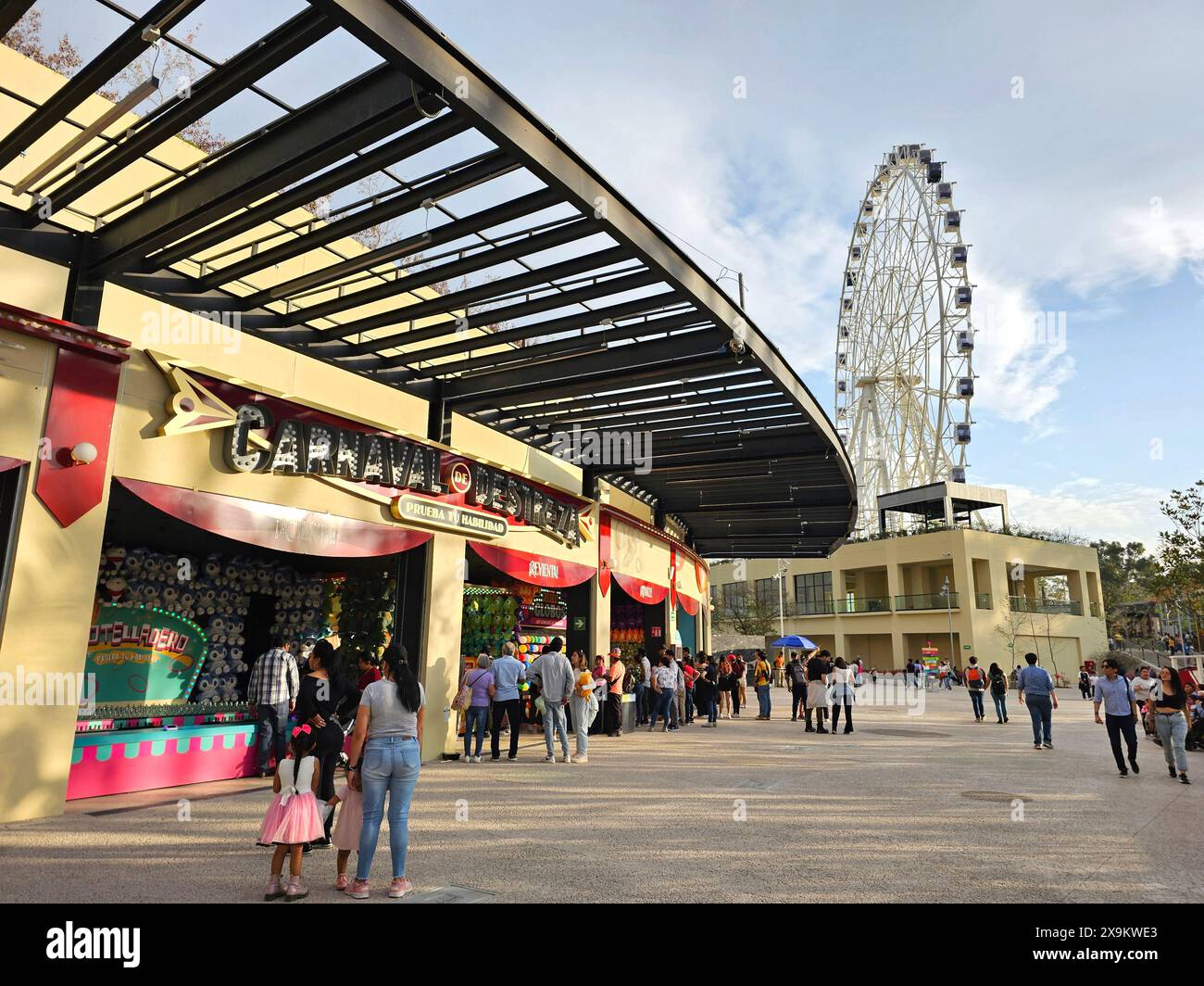 Mexico City, Mexico - Mar 20 2024: The Aztlan 360 Wheel of Fortune, an ...