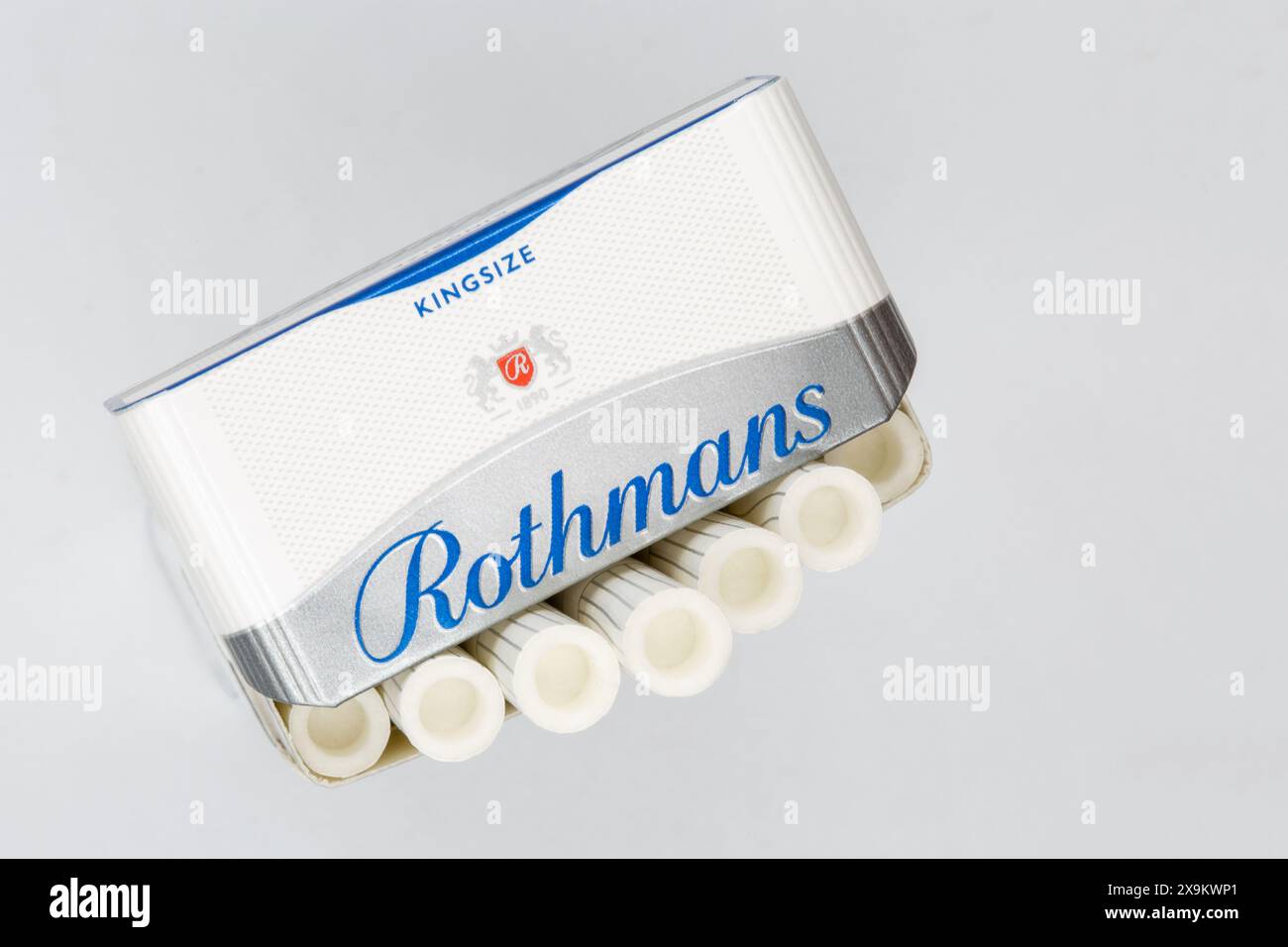 Kyiv, Ukraine - August 05, 2022: A pack of Rothmans cigarettes closeup ...