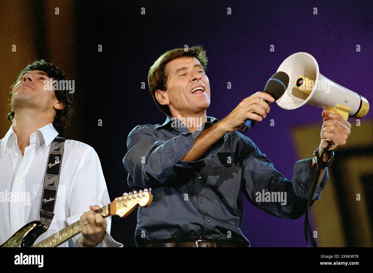 Verona Italy 09/09/2000: Gianni Morandi,famous Italian singer, during ...