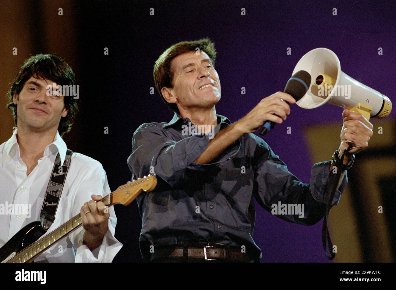 Verona Italy 09/09/2000: Gianni Morandi,famous Italian singer, during ...