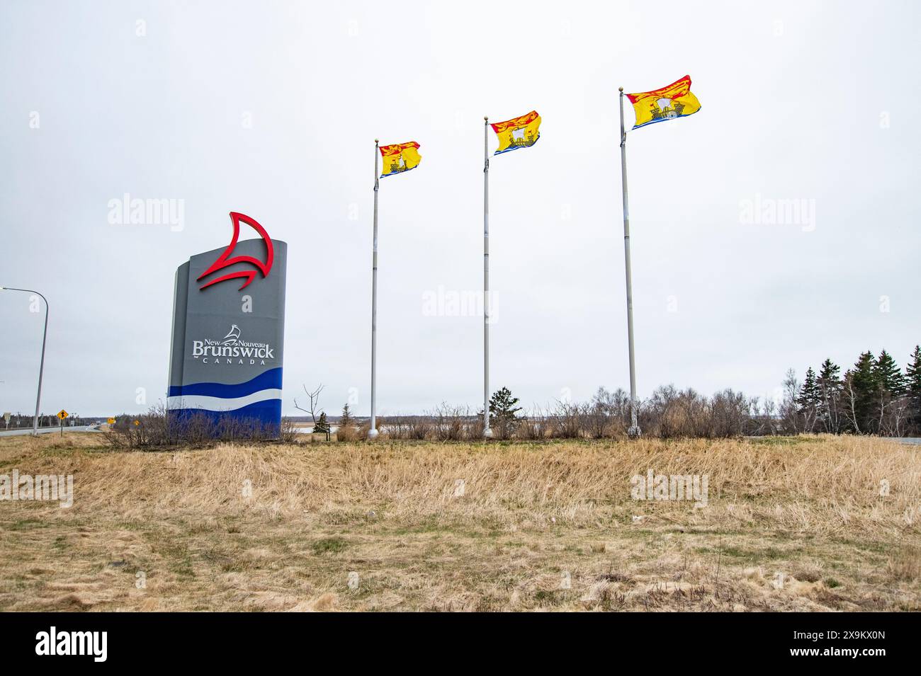 Welcome to the province of New Brunswick sign on the New Brunswick ...