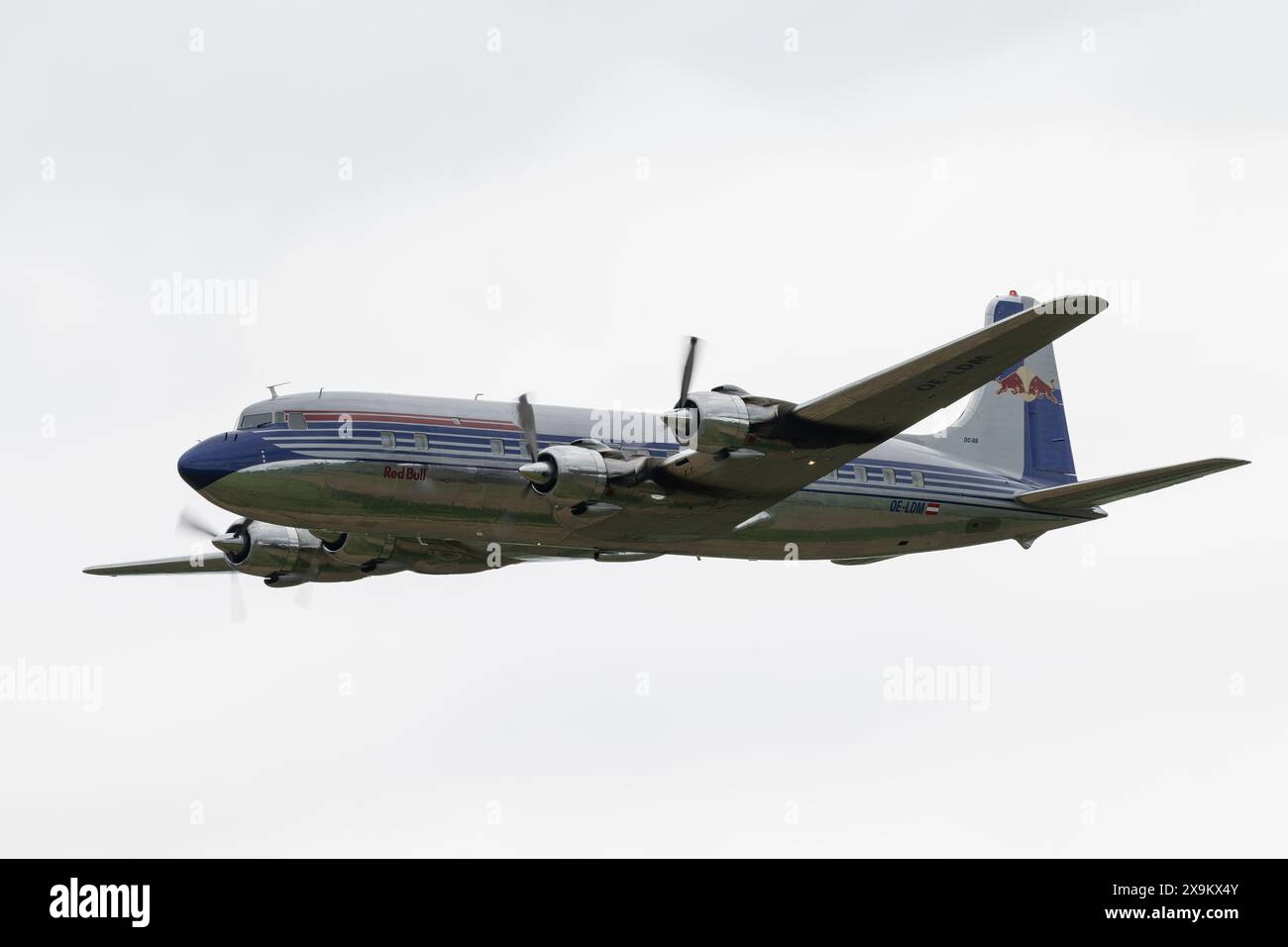 The Flying Bulls Douglas-DC-6B displays, during the Duxford Summer Air ...