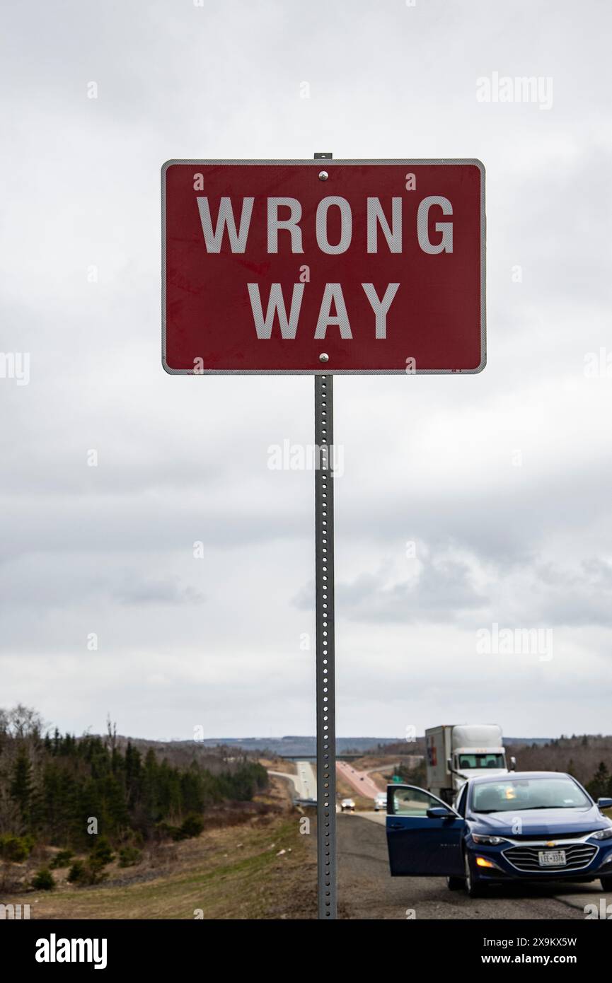 Wrong way sign hi-res stock photography and images - Alamy