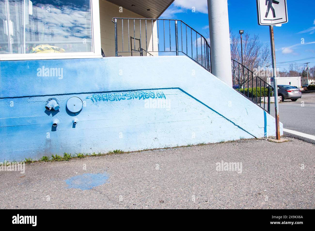 Trackside Studios name mural in downtown Antigonish, Nova Scotia ...