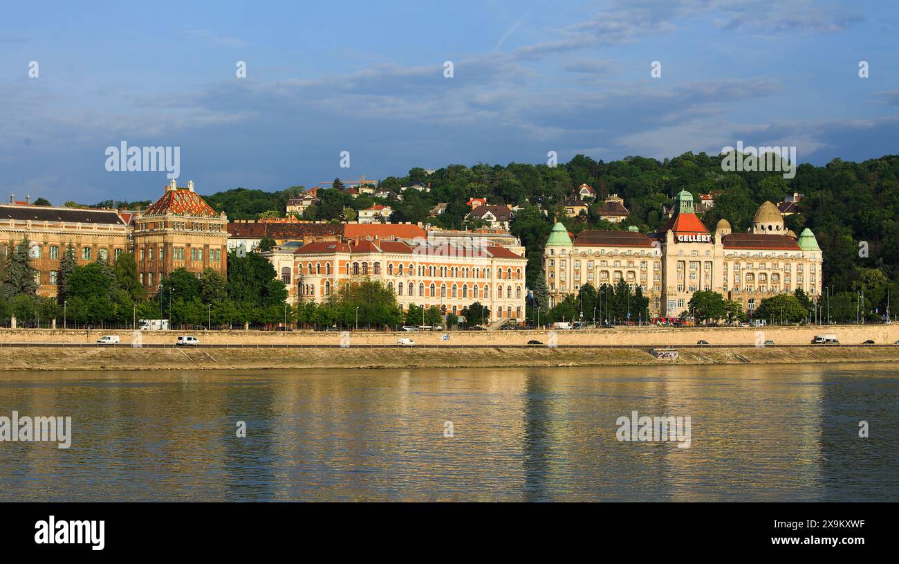 River Danubve, Budapest, Hungary, 20-05-24. The waterfront in Budapest ...
