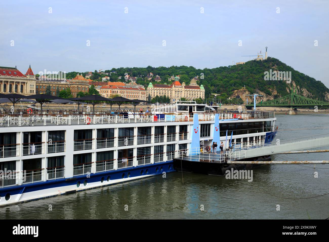 River Danube, Budapest, 20-05-24. A TUI river cruise ship docked on the ...