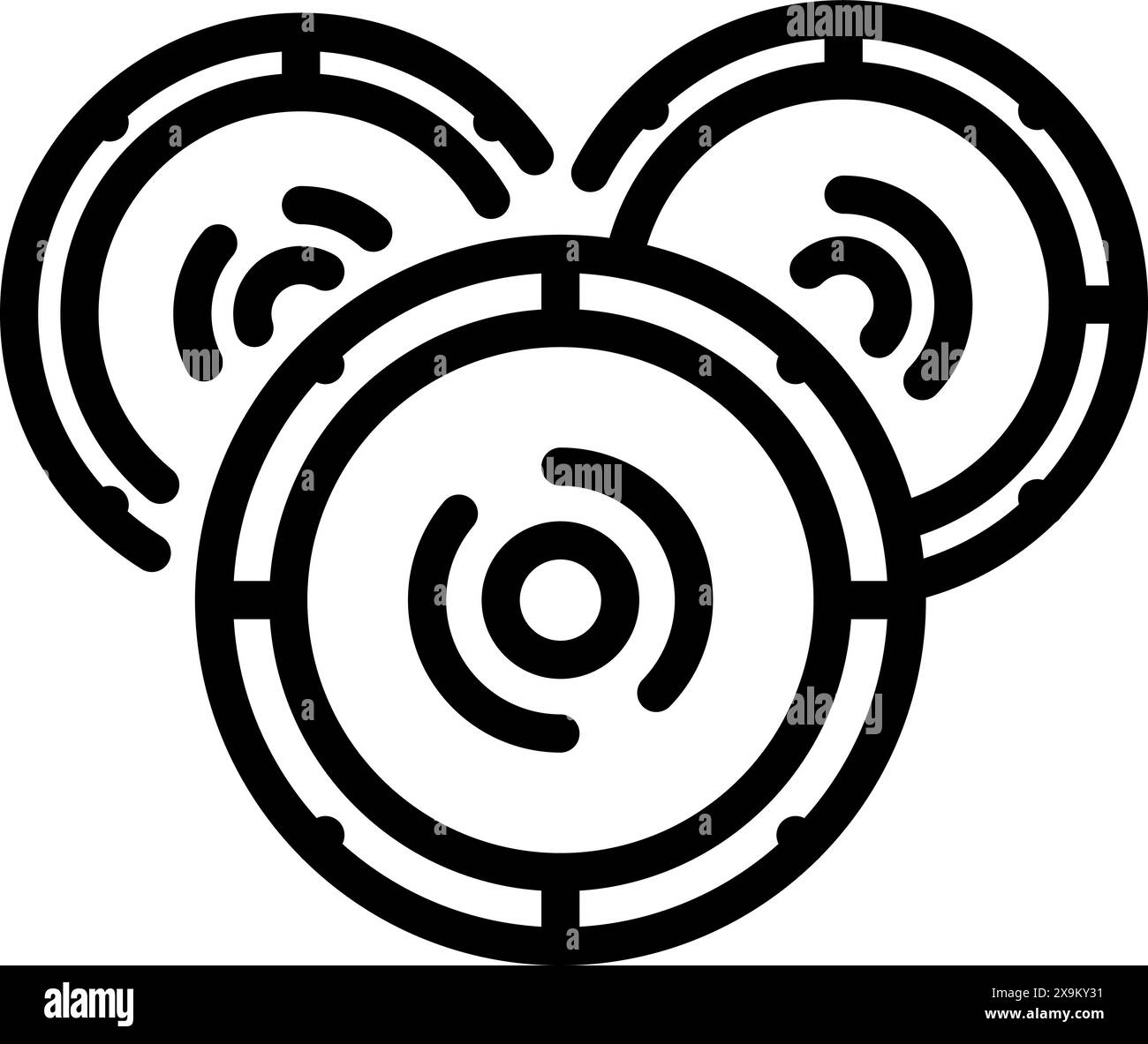 Black and white vector illustration featuring an abstract pattern with ...