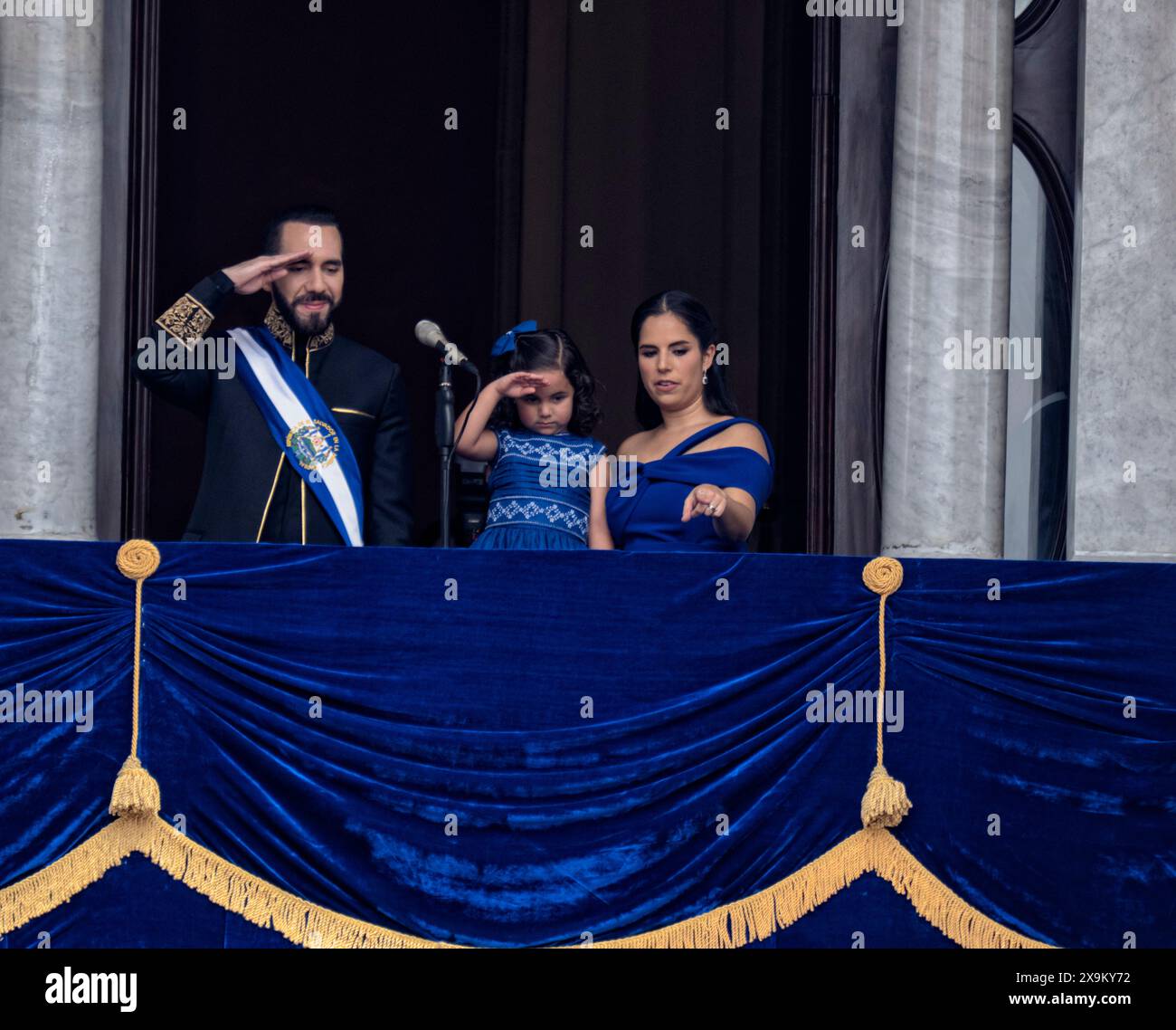 San Salvador, El Salvador. 01st June, 2024. Nayib Bukele (l), re ...