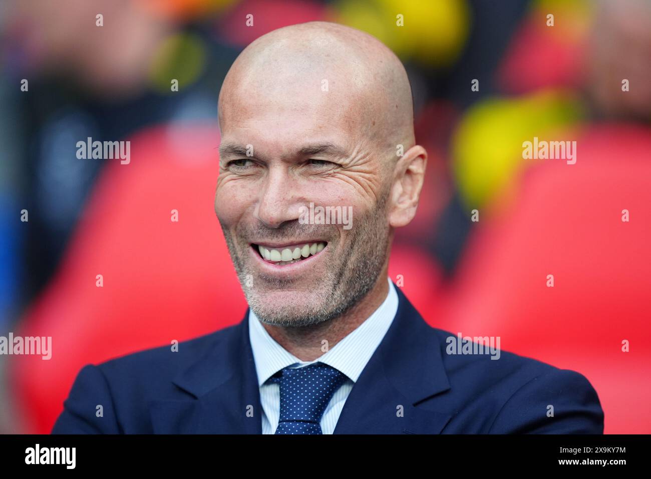 Former Real Madrid manager Zinedine Zidane during the UEFA Champions ...