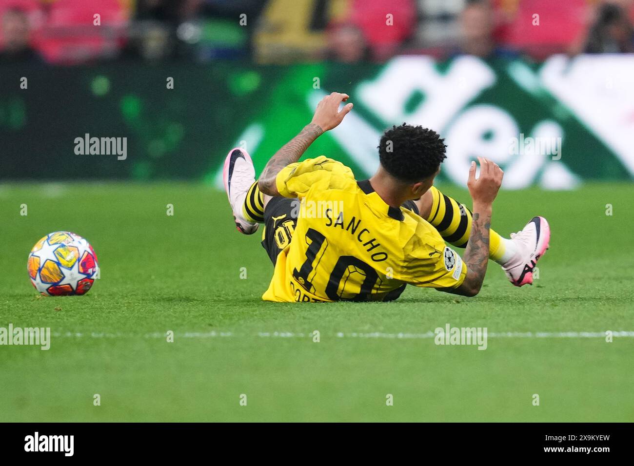 Jadon Sancho of Borussia Dortmund during the UEFA Champions League ...