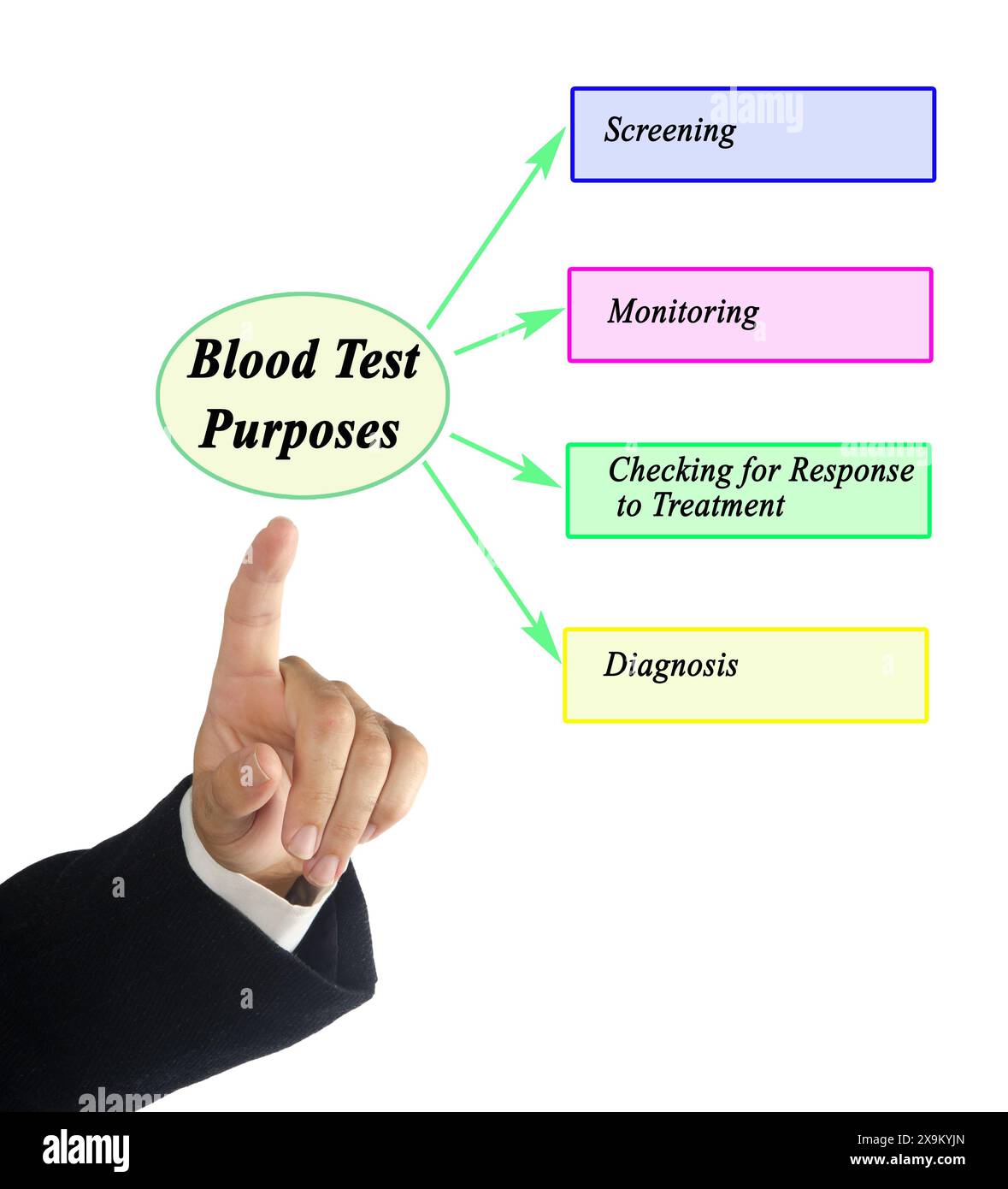 Four Purposes of Blood Test Stock Photo - Alamy