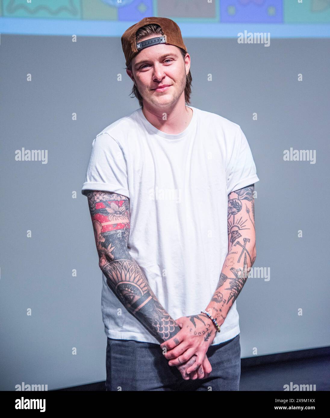 Hill Werth, a transgender activist and international artist attend the Bethesda MD Pride event ...