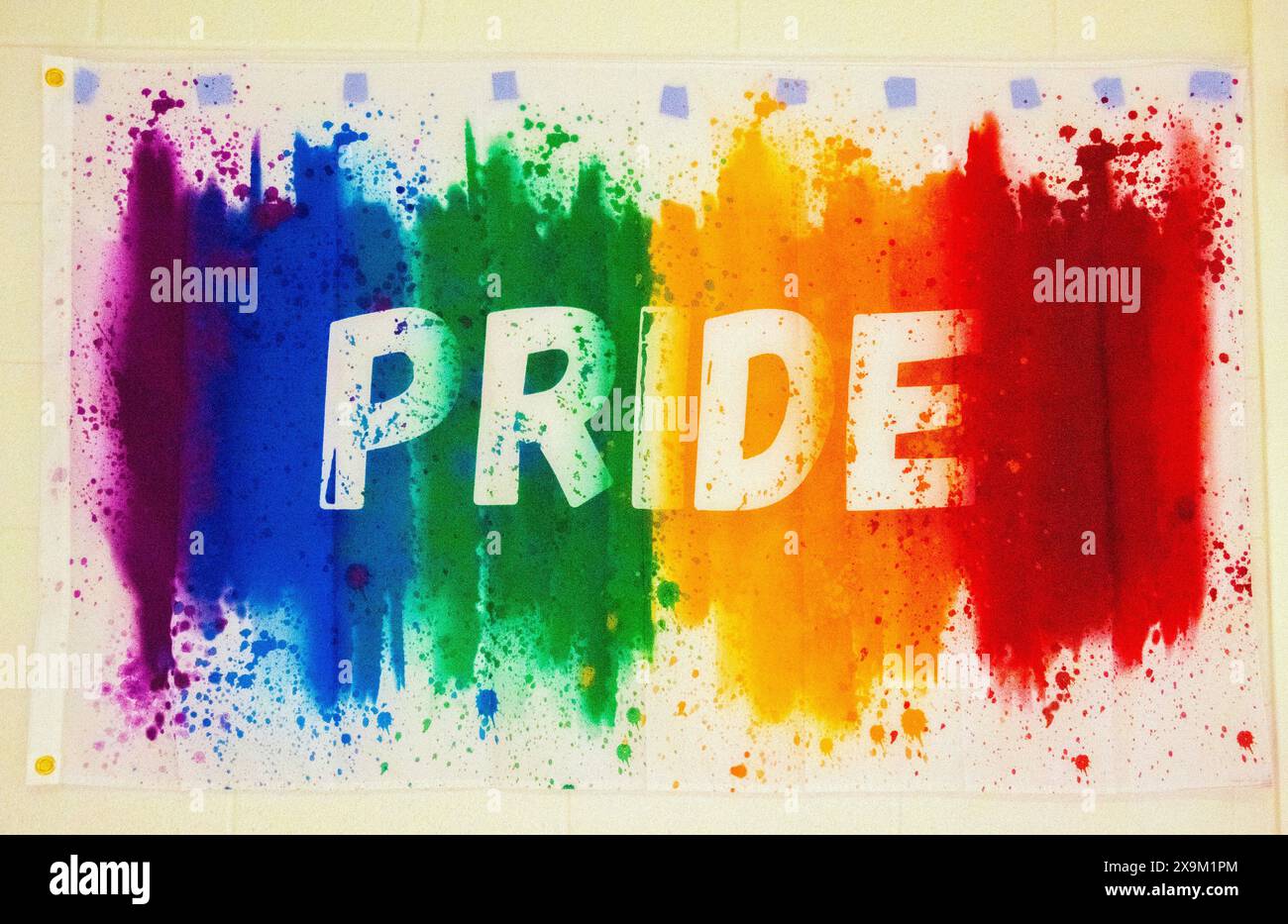 Bethesda, MD. June 1, 2024, USA: A pride poster is hanging on a wall at ...