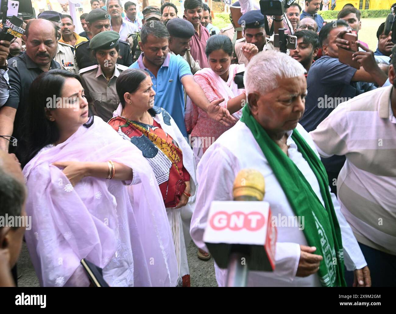 PATNA, INDIA - JUNE 1: RJD Chief Lalu Prasad with his wife Rabri Devi ...