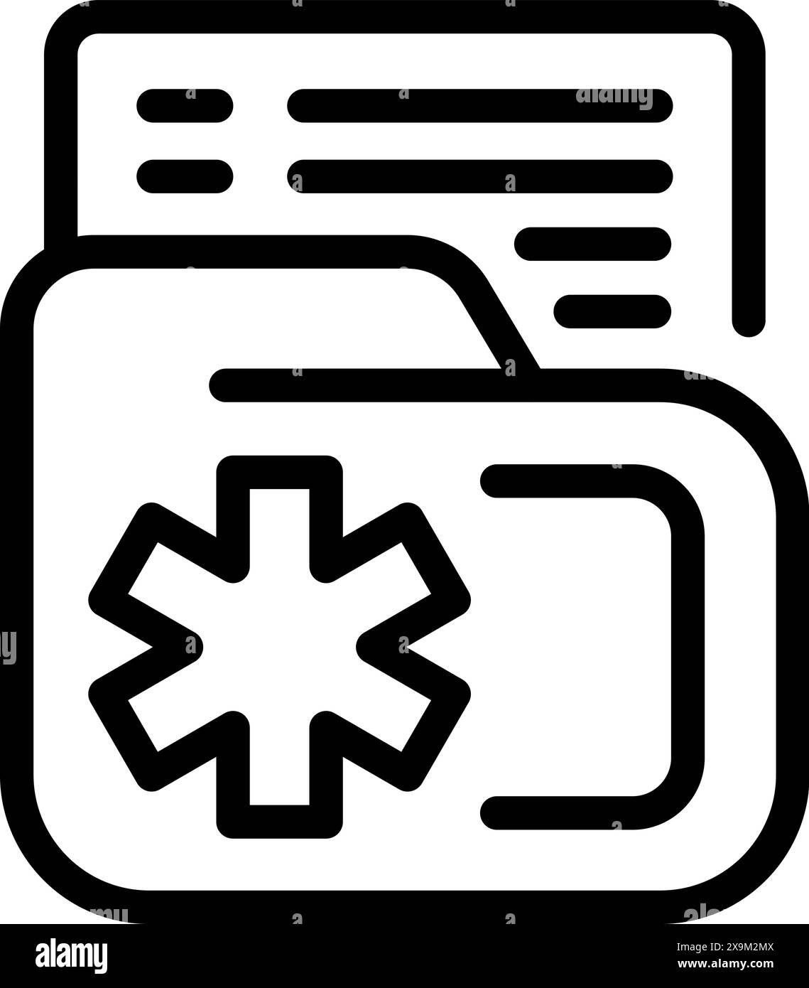 Black and white vector illustration of medical folder icon for ... Black and white vector illustration of medical folder icon for ...