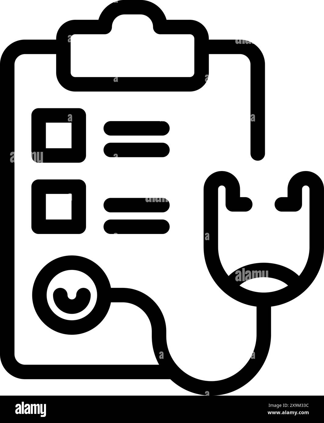 Medical clipboard icon with stethoscope. Healthcare. And documentation ...