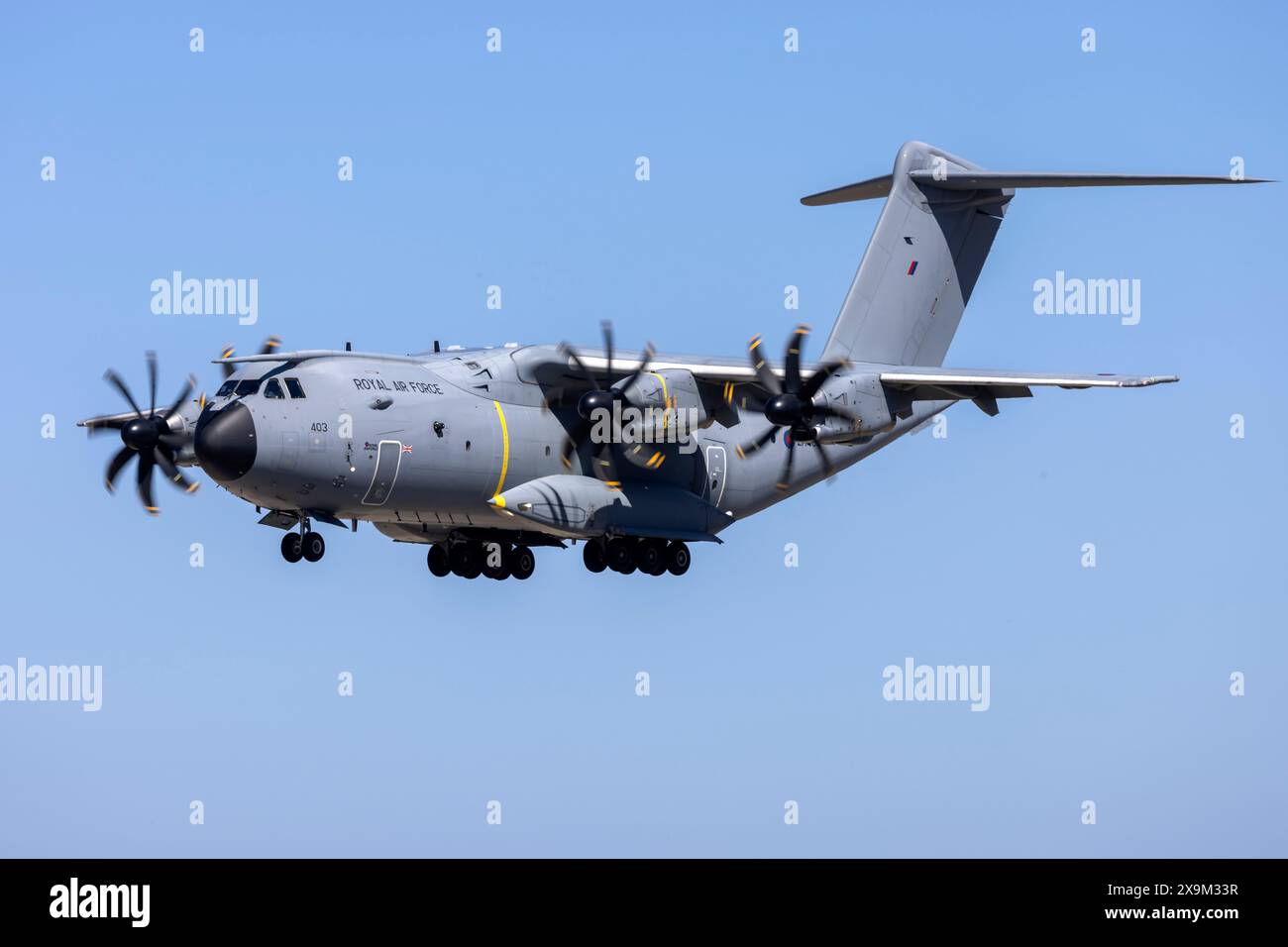 RAF (UK Air Force) Airbus A400M Atlas C1 (REG: ZM403) landing for a ...