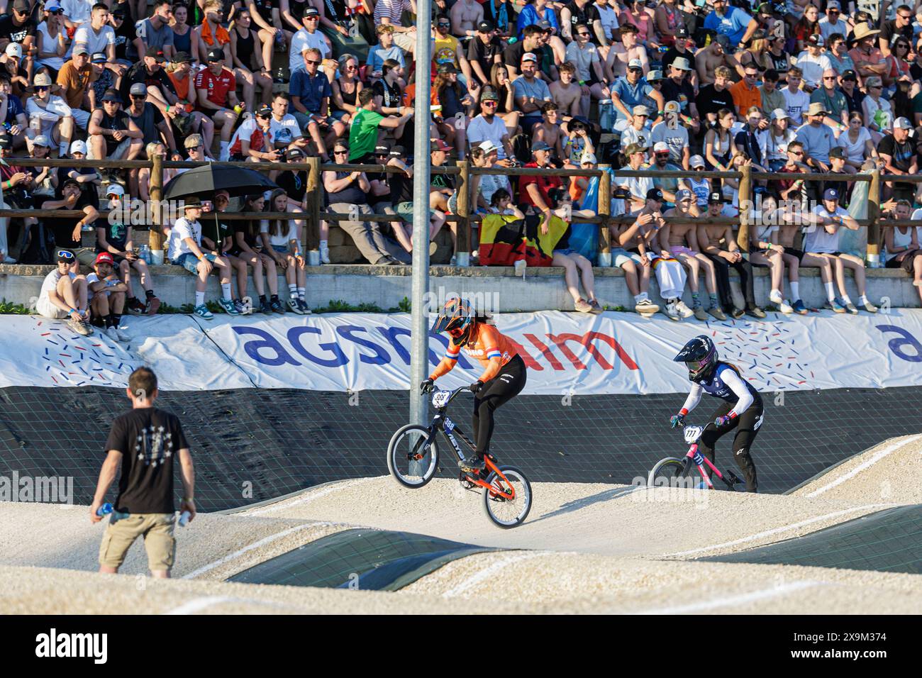 VERONA, ITALY - JUNE 1: Judy Baauw of The Netherlands mid-air during ...