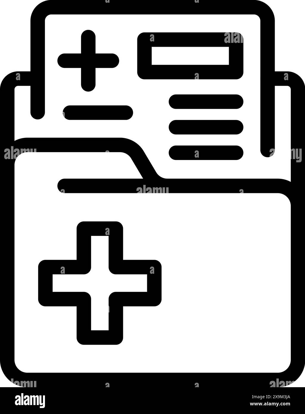 Illustration of a medical report icon for healthcare documentation and ...