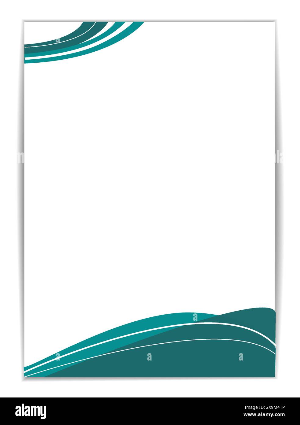 A4 invoice template with minimalist design. border gradient blue wave ...