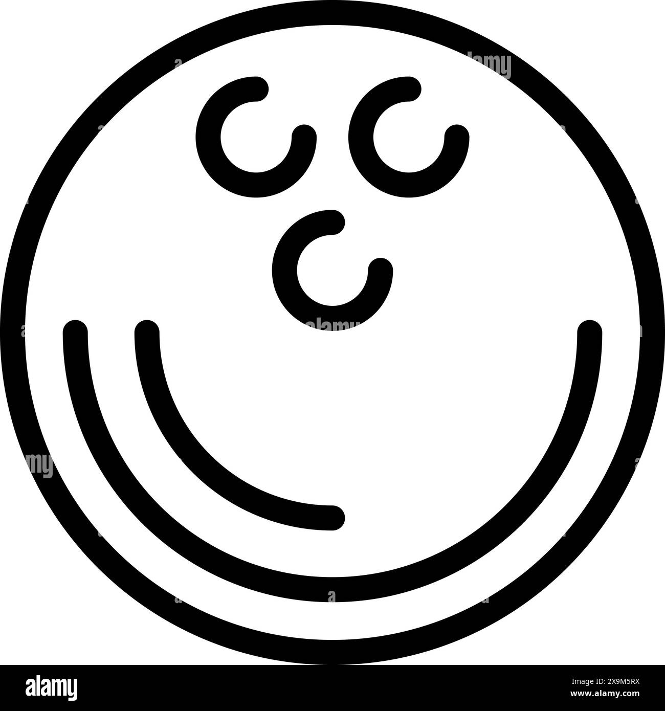 Simplistic handdrawn smiley face doodle in black ink on a white ...