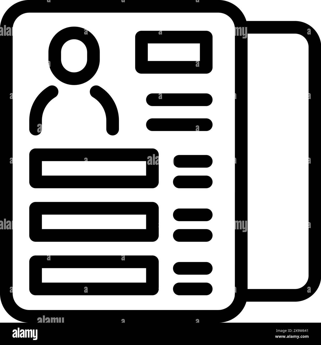 Minimalist black and white vector illustration of personal ...