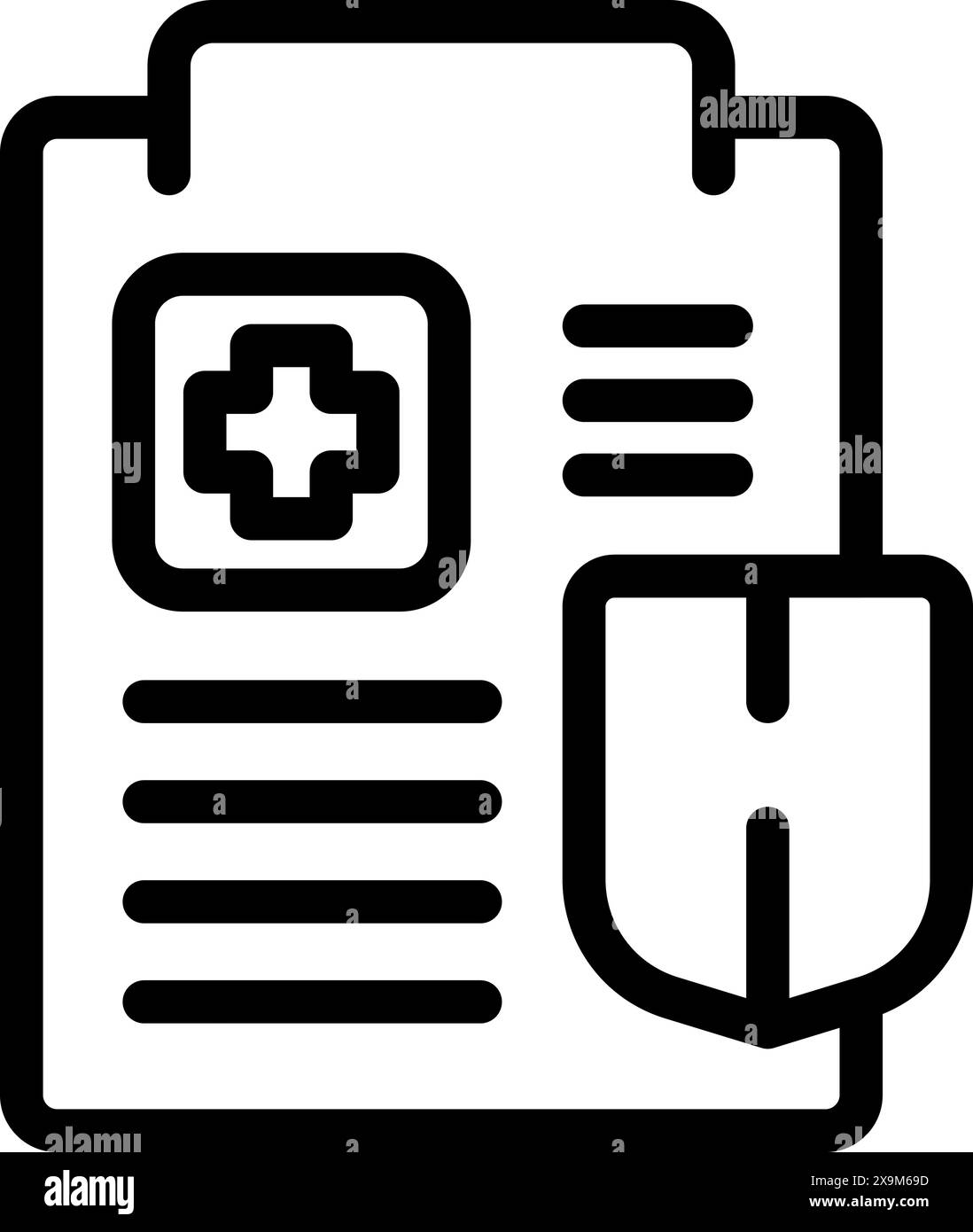 Vector graphic illustration of medical clipboard icon with healthcare ...