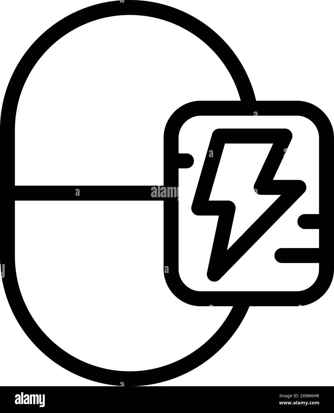Simple black outline icon representing a halffull battery with a ...