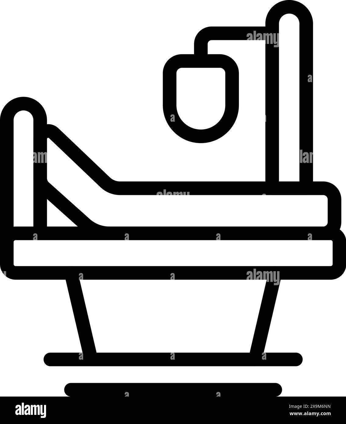 Sleek, minimalist line drawing of a bathroom bathtub and shower combo ...