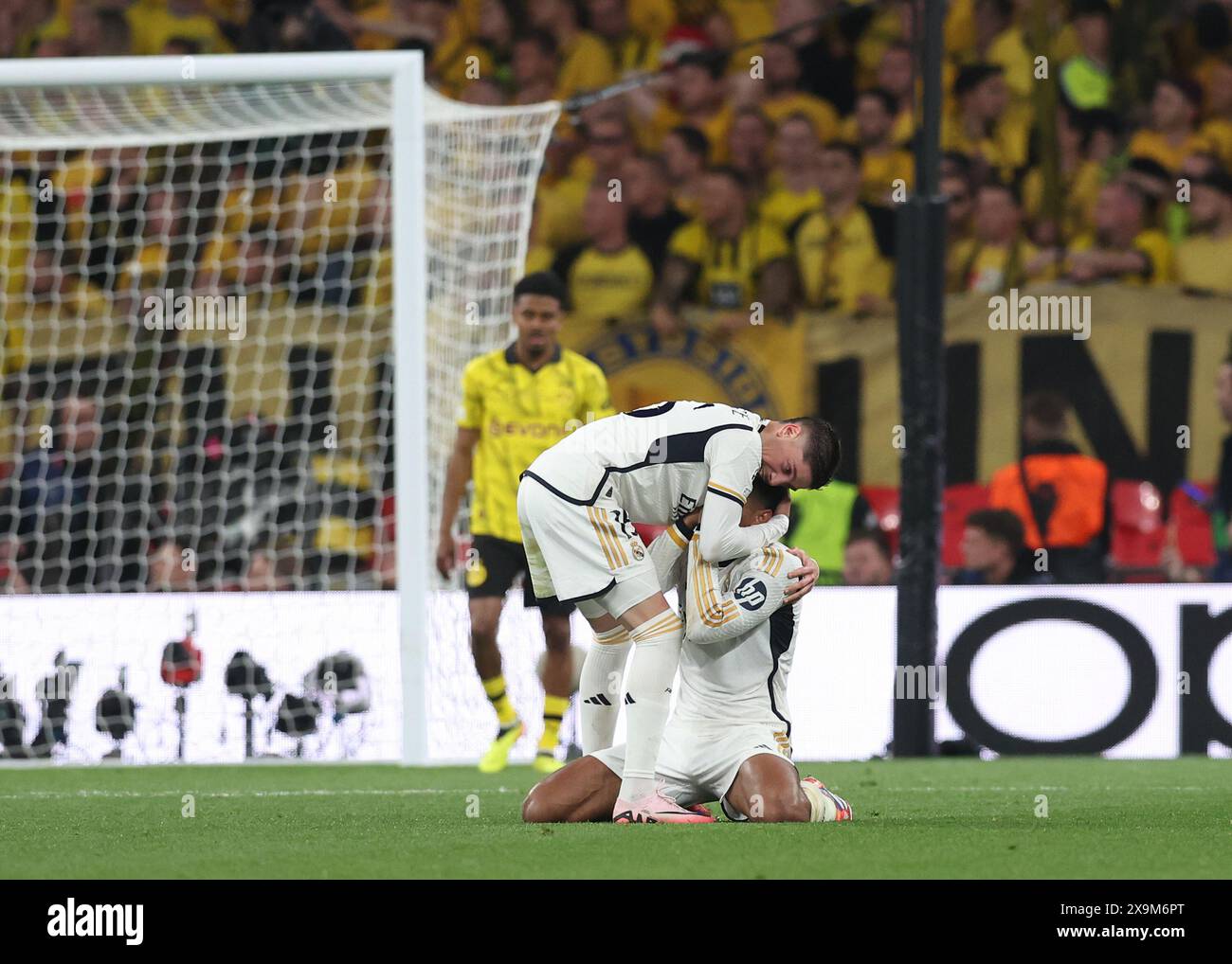 London, UK. 1st June, 2024. Jude Bellingham of Real Madrid collapses ...