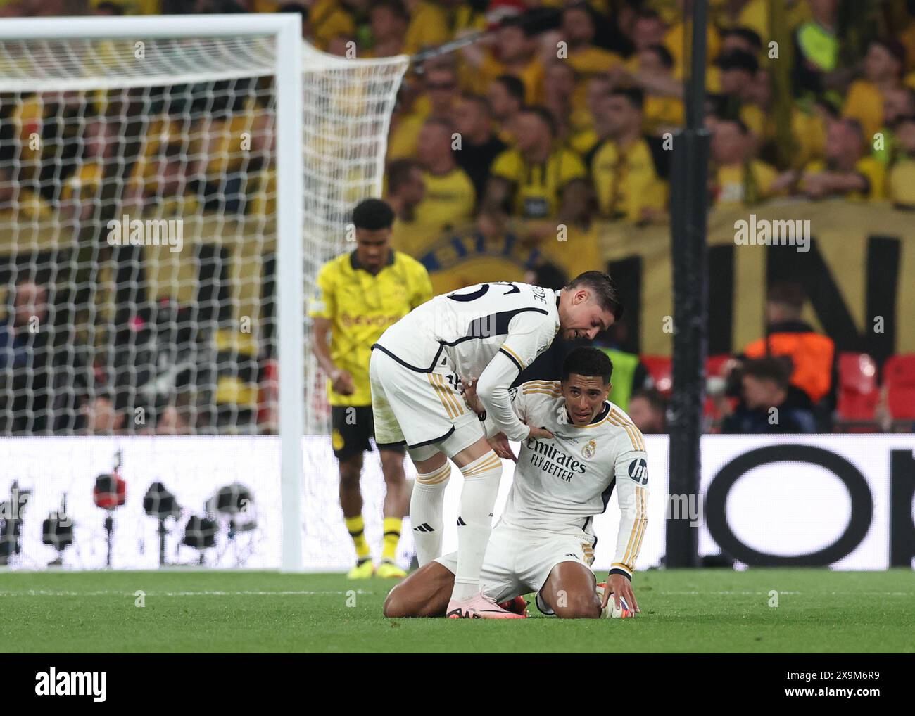 London, UK. 1st June, 2024. Jude Bellingham of Real Madrid collapses ...
